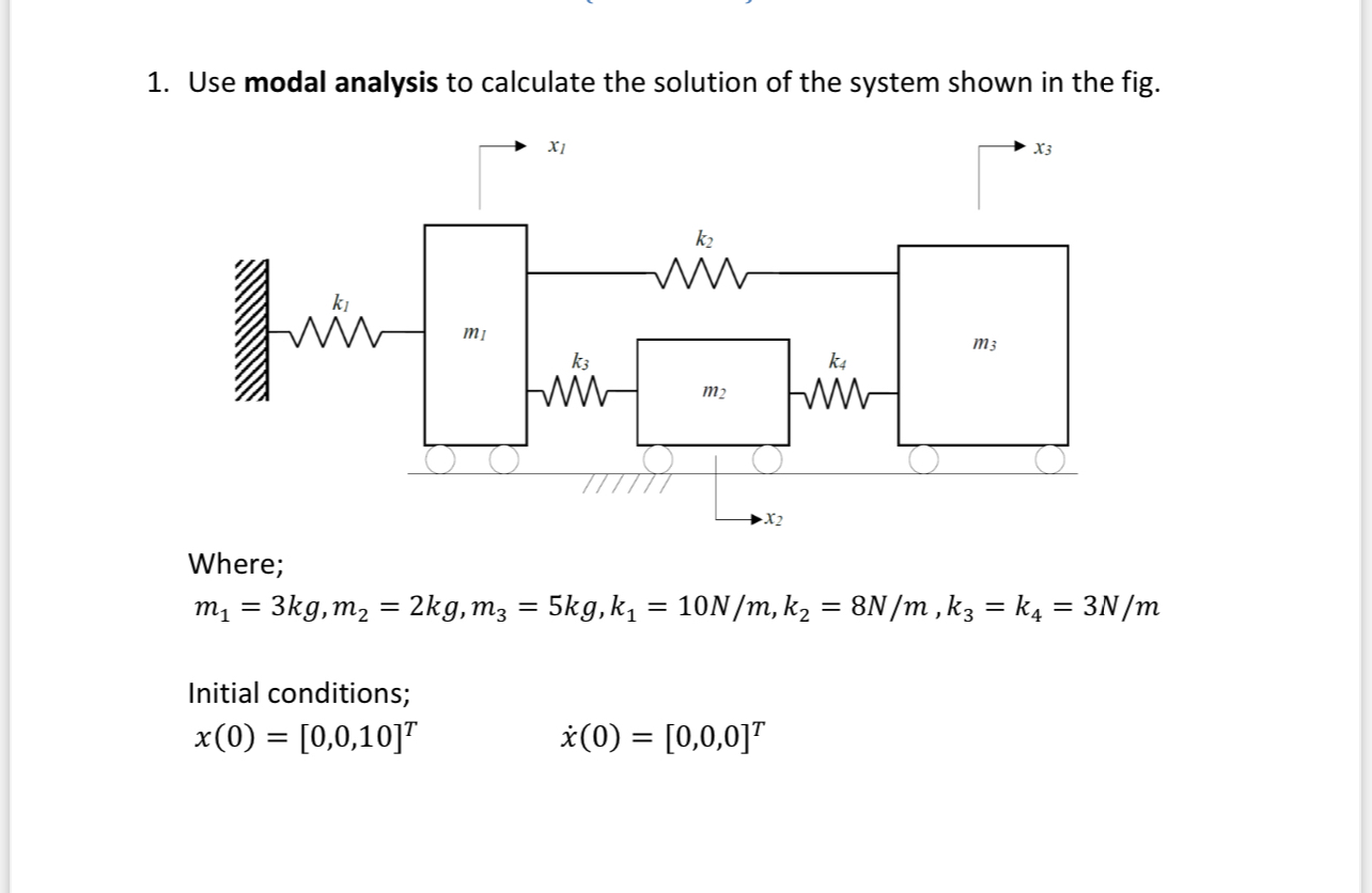 Solved Use modal analysis to calculate the solution of the | Chegg.com
