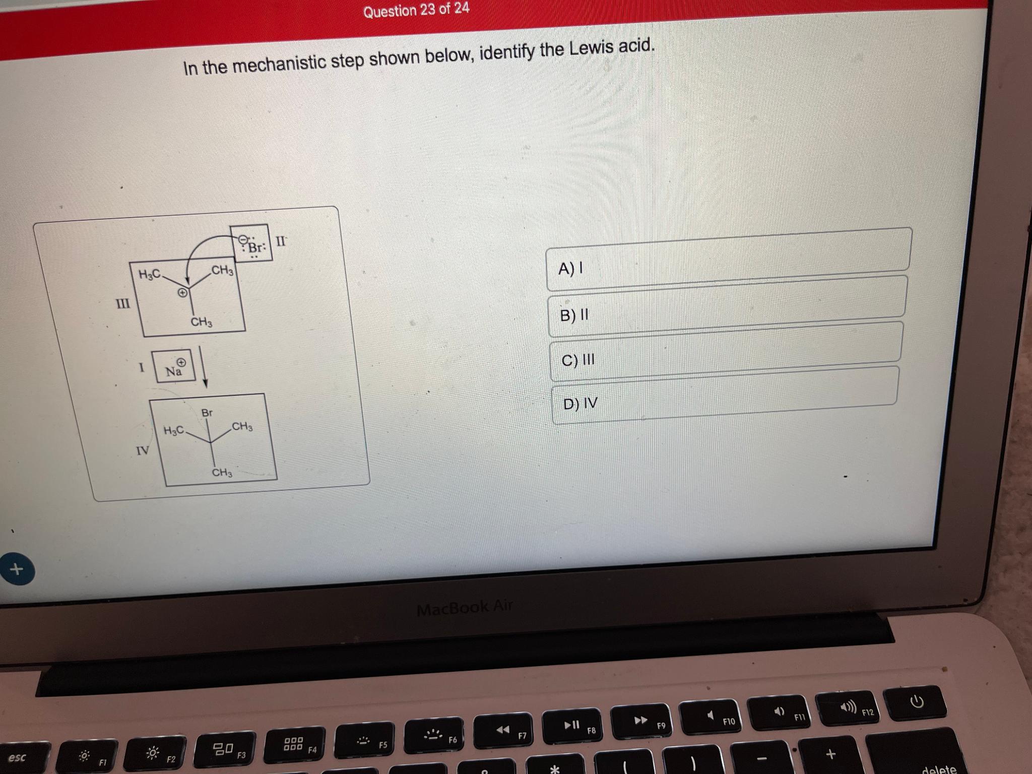 Solved Question 23 ﻿of 24In the mechanistic step shown | Chegg.com