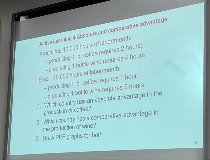 Solved Active Learning 4 Absolute and comparative advantage | Chegg.com