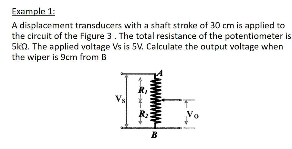 Solved Example 1: A displacement transducers with a shaft | Chegg.com