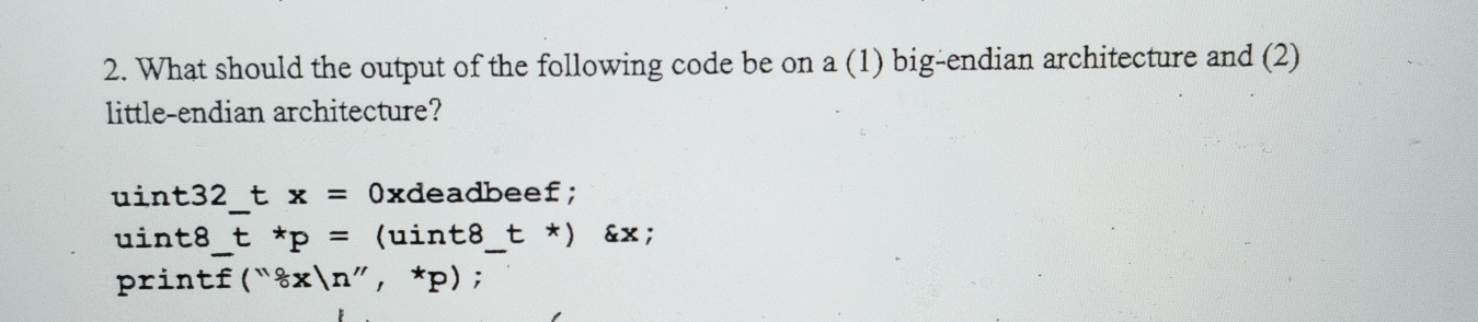 Solved What should the output of the following code be on a | Chegg.com