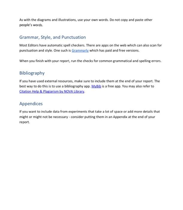 Solved Writing in Science Technical Writing Goal For each | Chegg.com
