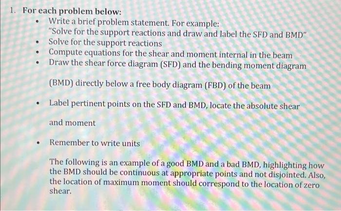 Solved 1. For each problem below: • Write a brief problem | Chegg.com