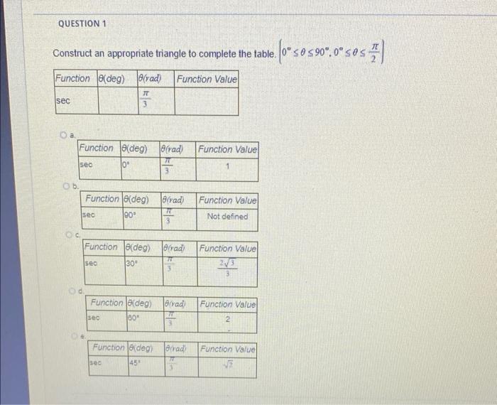 Solved QUESTION 1 T Construct an appropriate triangle to | Chegg.com