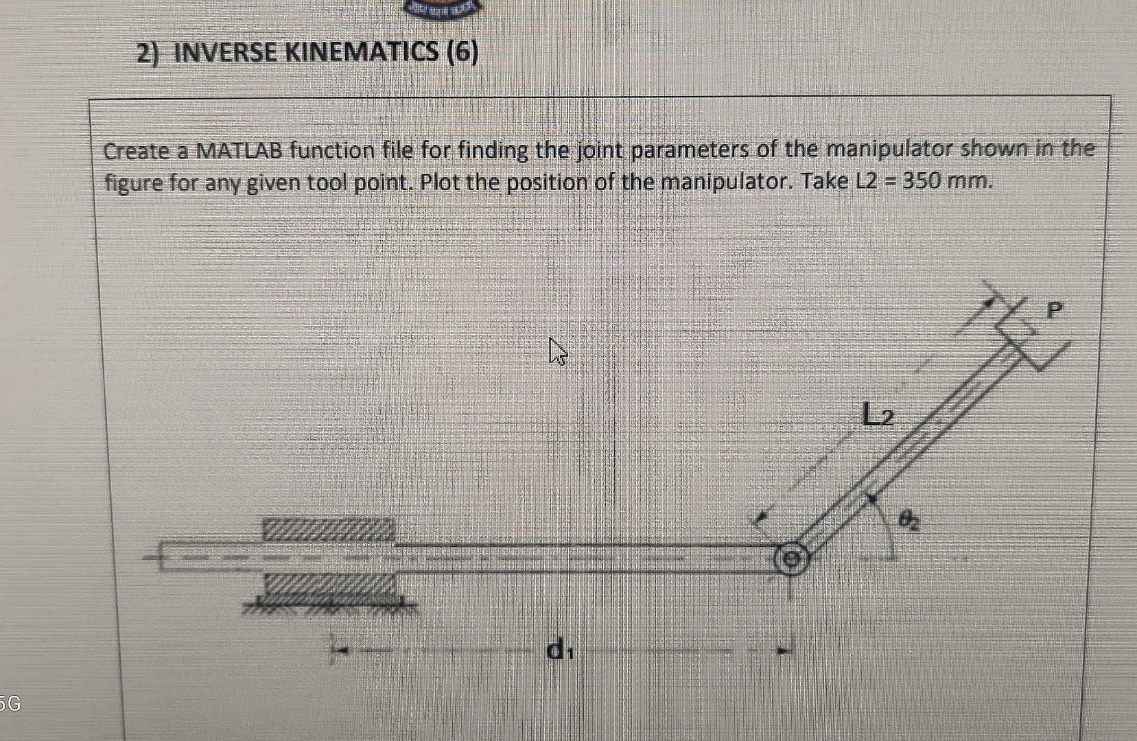Solved Create A Matlab Function File For Finding The Joint 6412