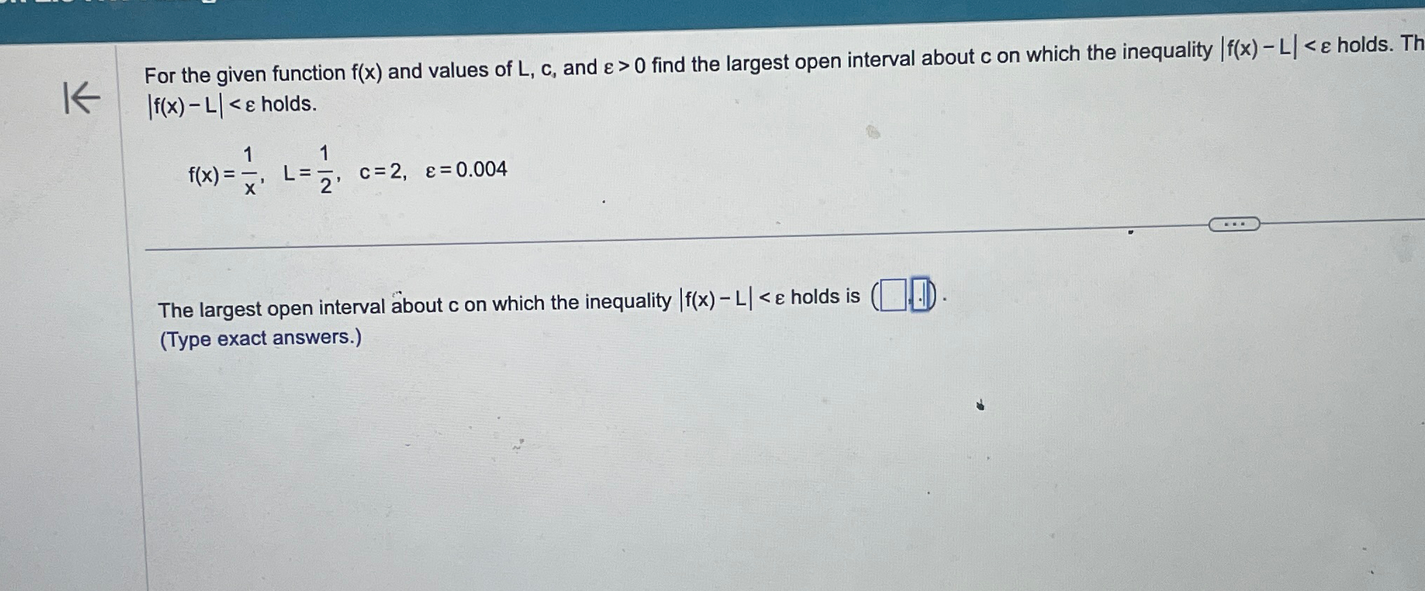 Solved For the given function f(x) ﻿and values of L,c, ﻿and | Chegg.com