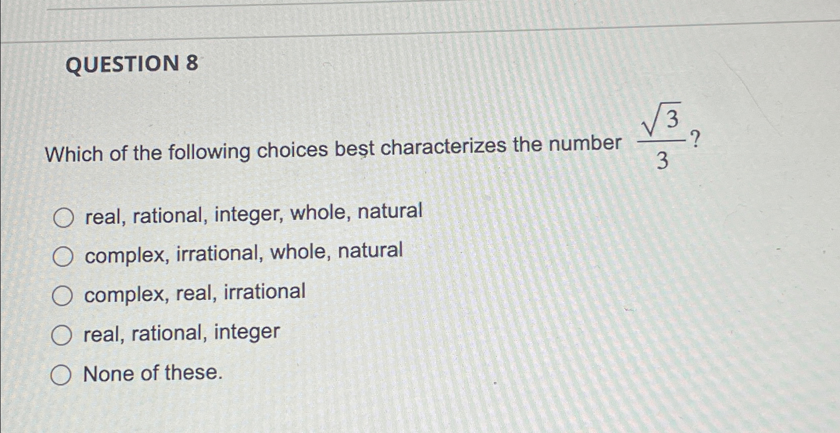 Solved QUESTION 8Which of the following choices best | Chegg.com