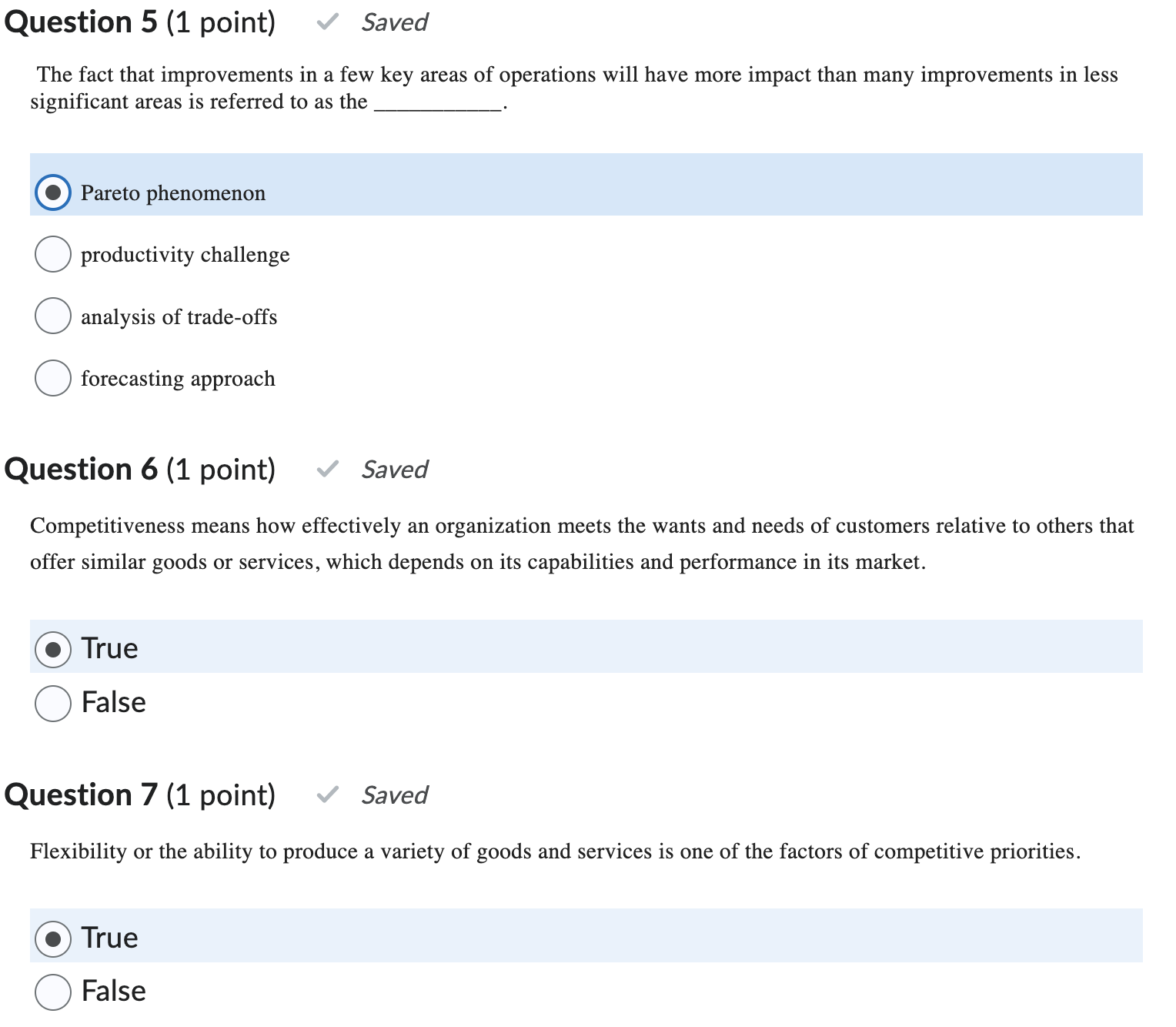 Solved Question 5 (1 ﻿point)The fact that improvements in a | Chegg.com