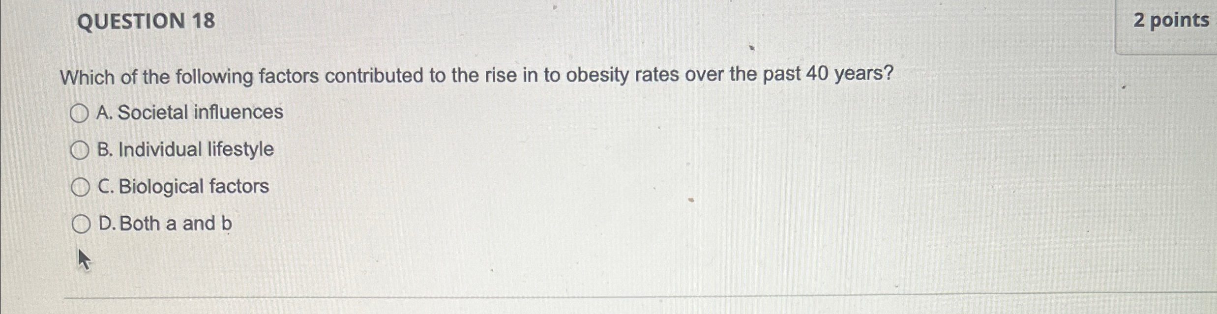 Solved QUESTION 182 ﻿pointsWhich of the following factors | Chegg.com