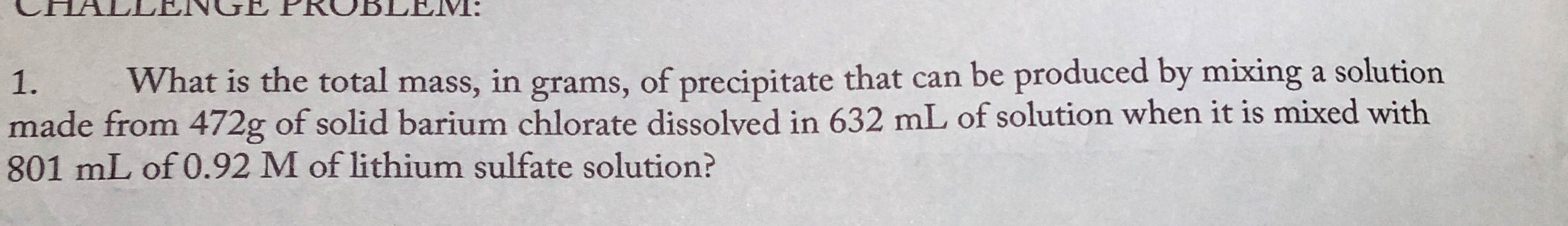 Solved What is the total mass, in grams, of precipitate that | Chegg.com