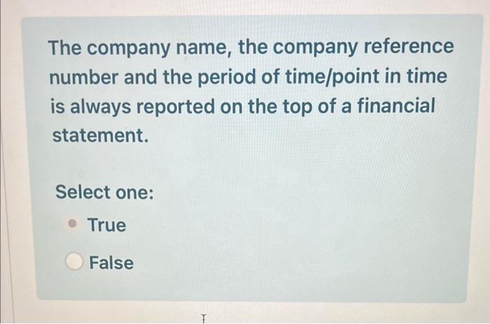 Solved The company name, the company reference number and | Chegg.com