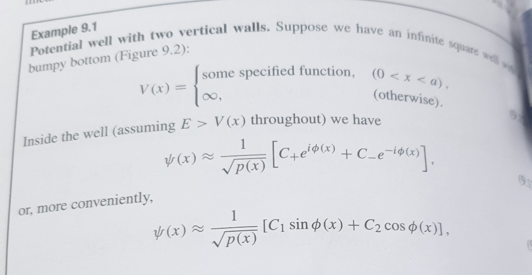 Solved Example 9.1Potential well with two vertical walls. | Chegg.com