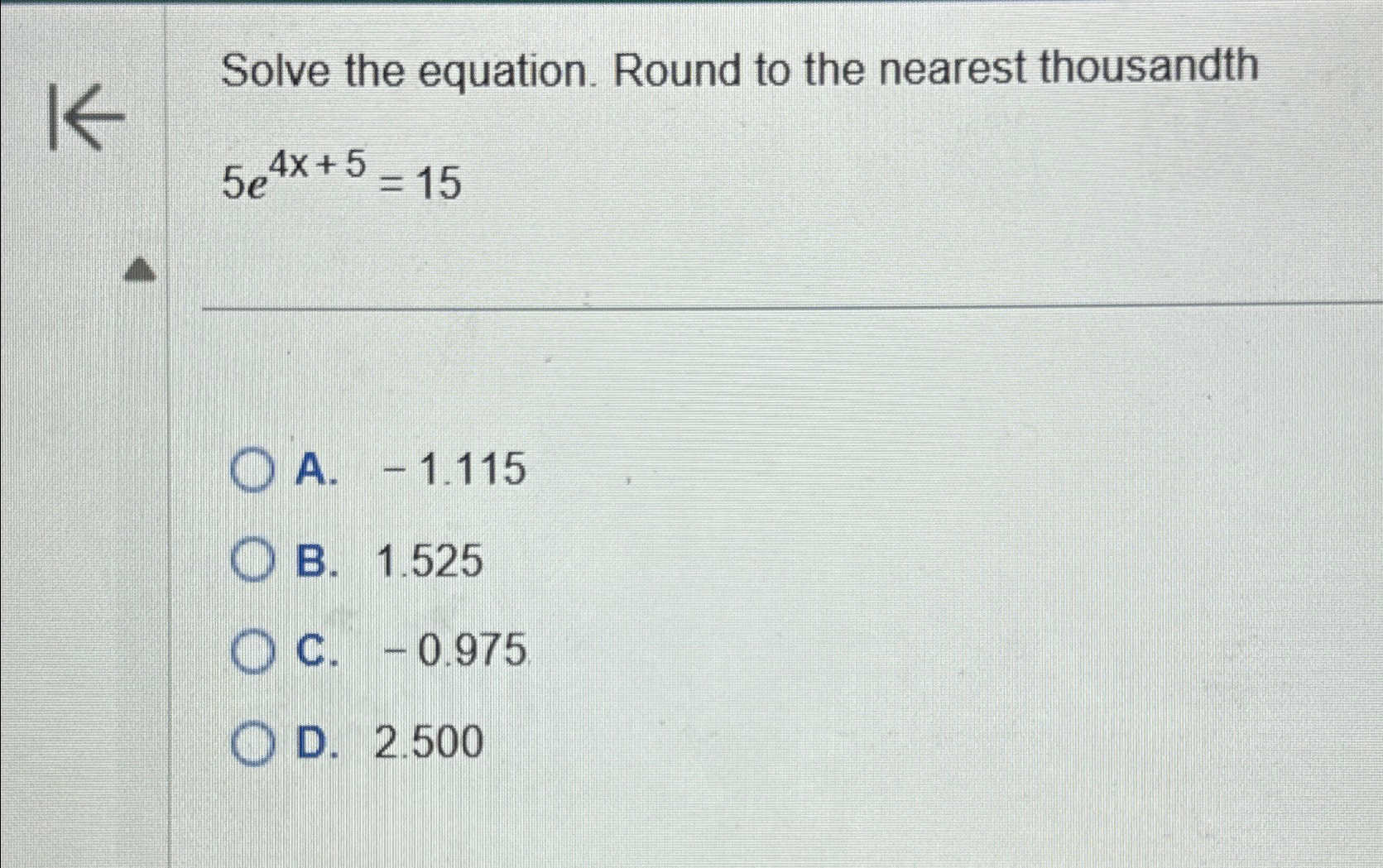 Solved Solve the equation. Round to the nearest | Chegg.com