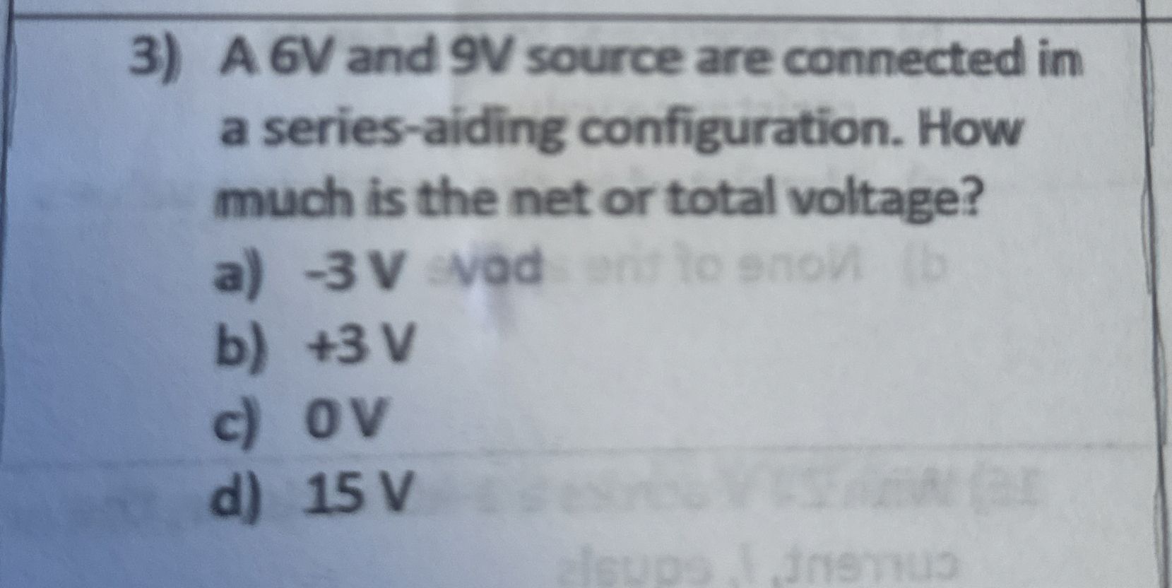 Solved A 6 ﻿V and 9 ﻿V source are connected in a | Chegg.com