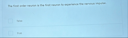 Solved The first order neuron is the first neuron to | Chegg.com