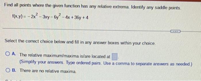 Solved Find all points where the given function has any | Chegg.com