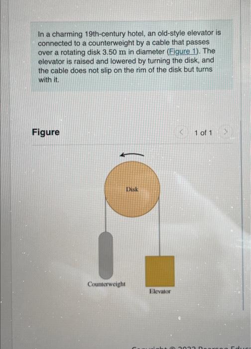 Solved To start the elevator moving, it must be accelerated | Chegg.com