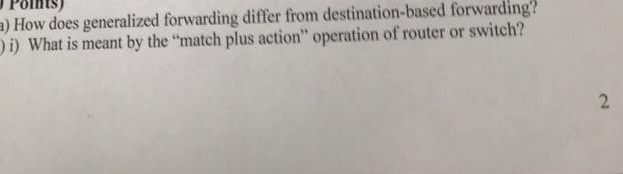 Solved 1) How does generalized forwarding differ from | Chegg.com
