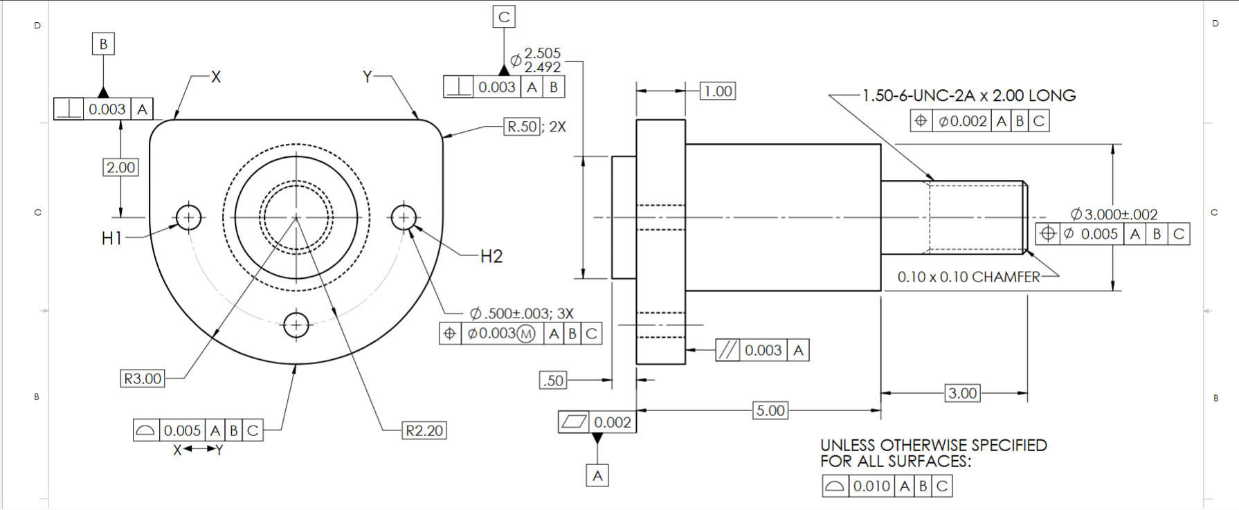Solved Make this in SolidWorks please... step by step in the | Chegg.com