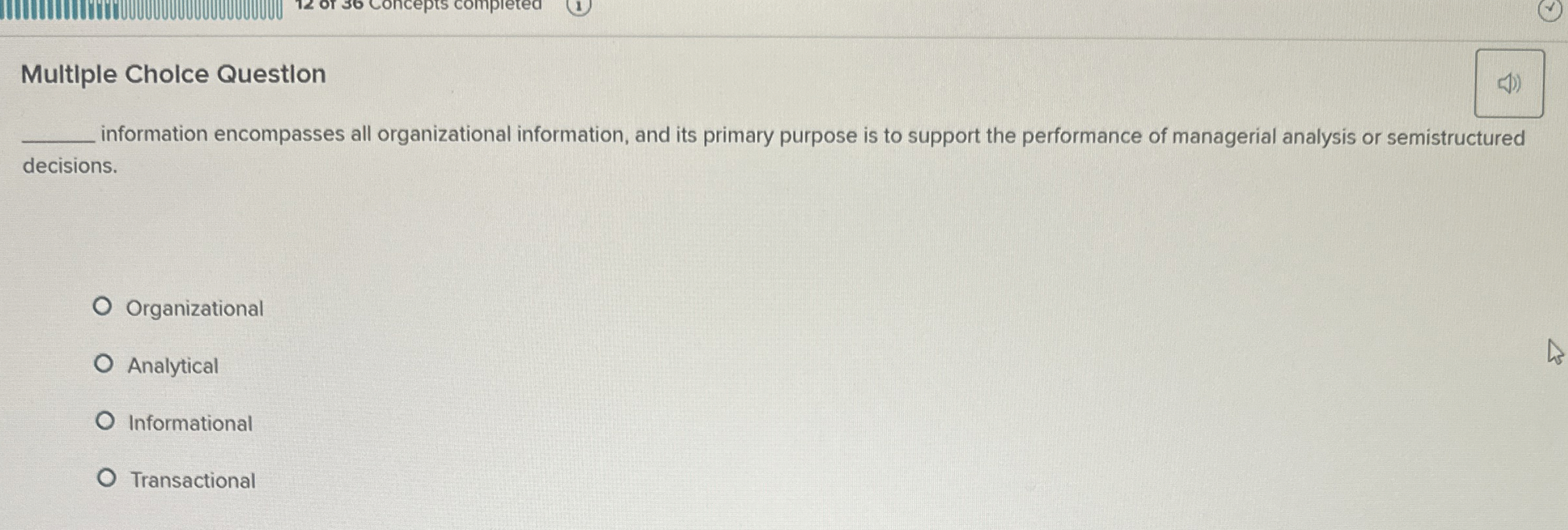 Solved Multiple Cholce Questloninformation encompasses all | Chegg.com