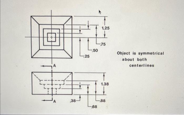 Solved Resketch the given front view and replace the given | Chegg.com