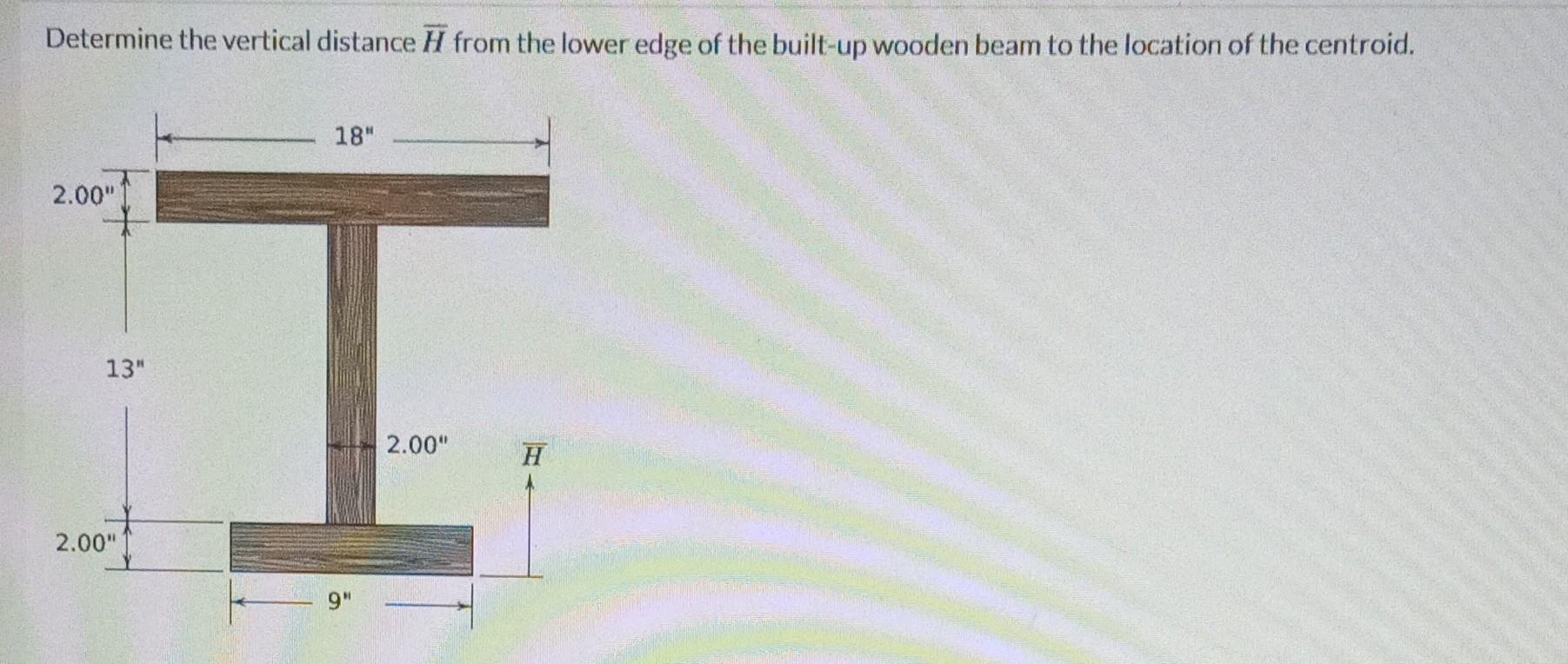 Solved Determine the vertical distance Hˉ from the lower | Chegg.com