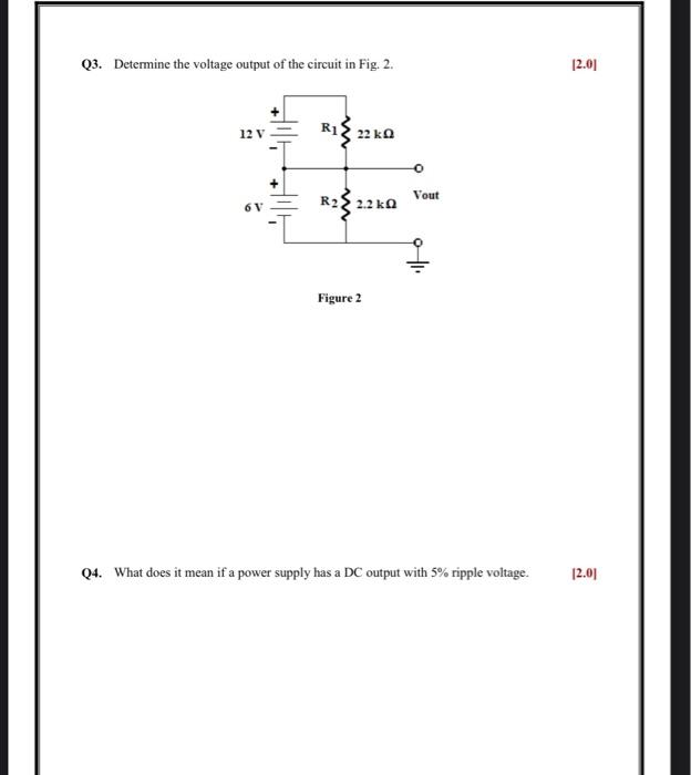 Solved Q3. Determine the voltage output of the circuit in | Chegg.com