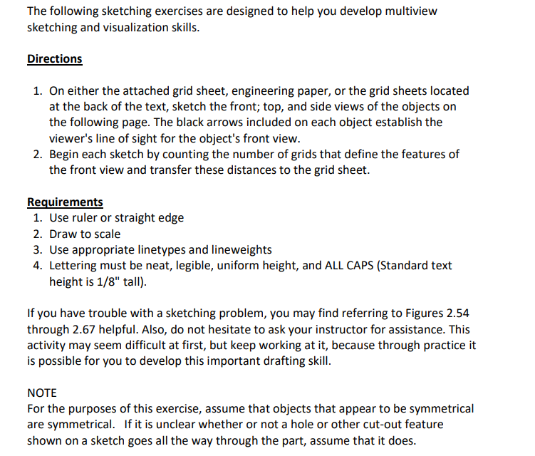 Solved The following sketching exercises are designed to | Chegg.com