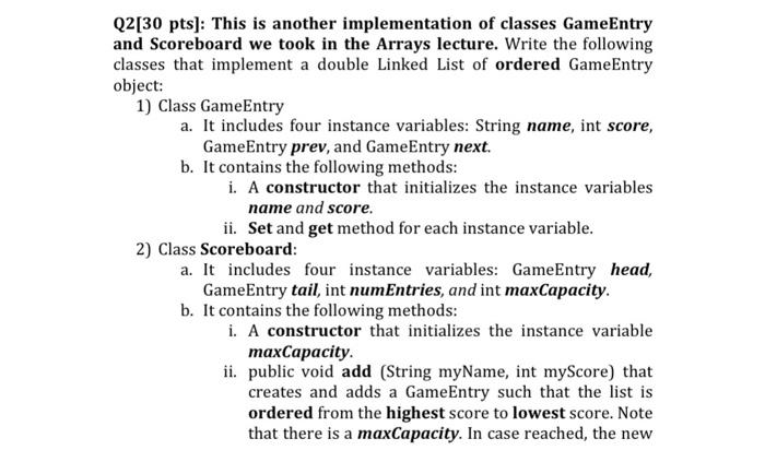 Solved Q2[30 pts]: This is another implementation of classes | Chegg.com