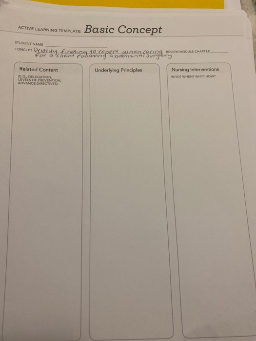 Solved ACTIVE LEARNING TEMPLATE: Basic Concept STUDENT NAME | Chegg.com