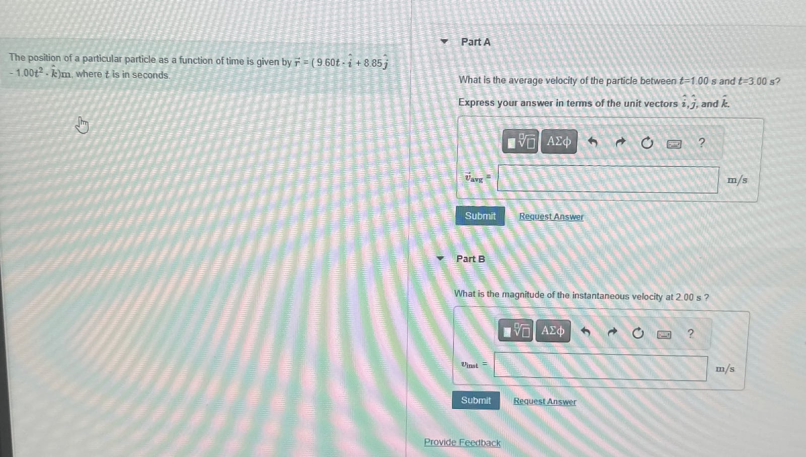 Solved The position of a particular particle as a function | Chegg.com