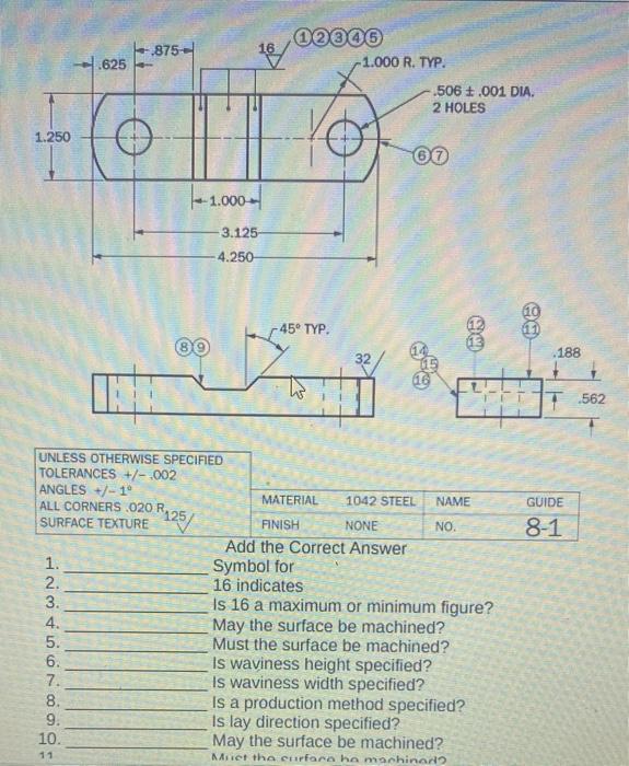 Solved 1. Add the Correct Answer 2. Symbol for 3. 16 | Chegg.com