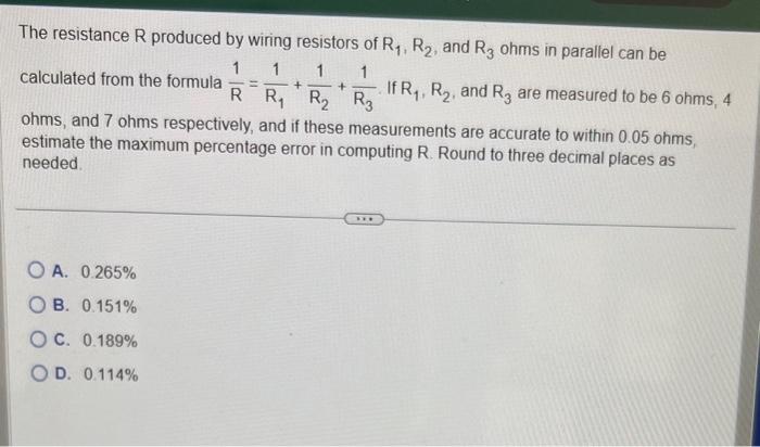 Solved The resistance R produced by wiring resistors of | Chegg.com