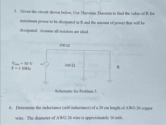Solved 5. Given the circuit shown below, Use Thevenin | Chegg.com