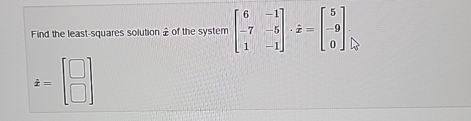Solved Find the least-squares solution hat(x) ﻿of the system | Chegg.com