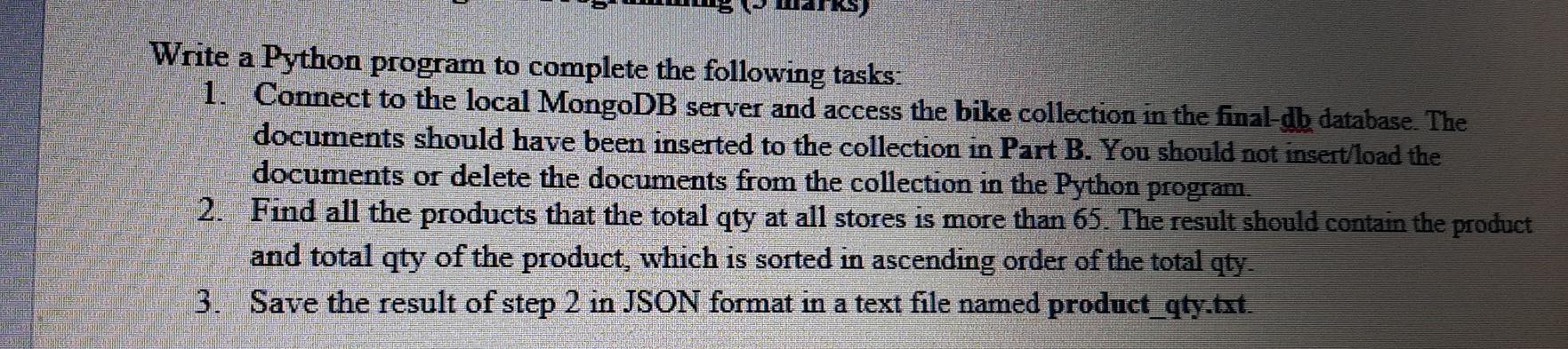 Write a Python program to complete the following | Chegg.com