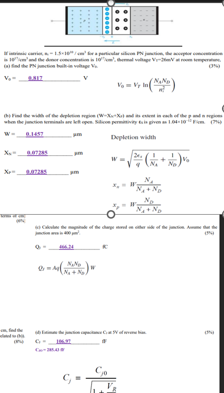 Solved show work to get the answer.If intrinsic carrier, | Chegg.com