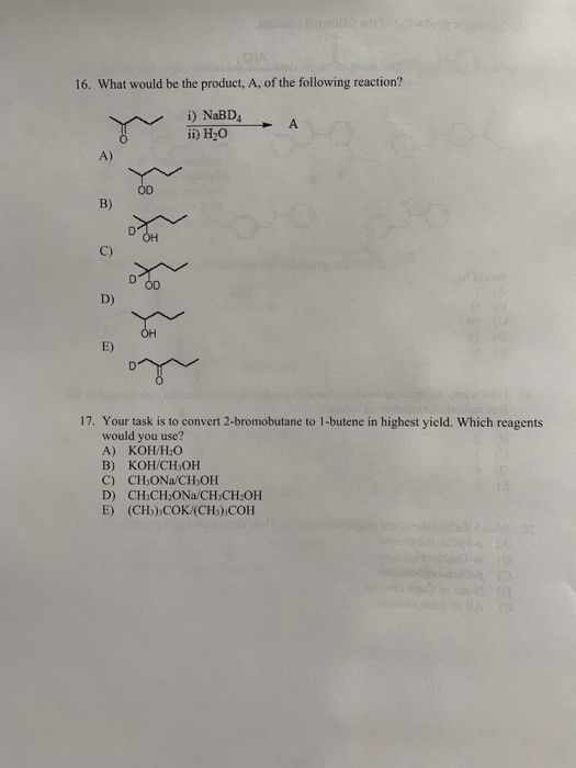 Solved 1. Which of the following reactions could be used to | Chegg.com