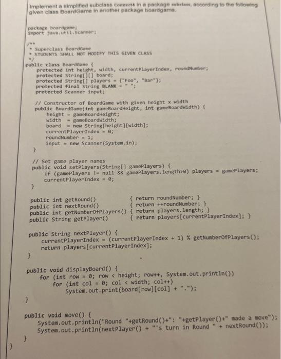 Rroblem to Cocting (Subclassing) given class | Chegg.com