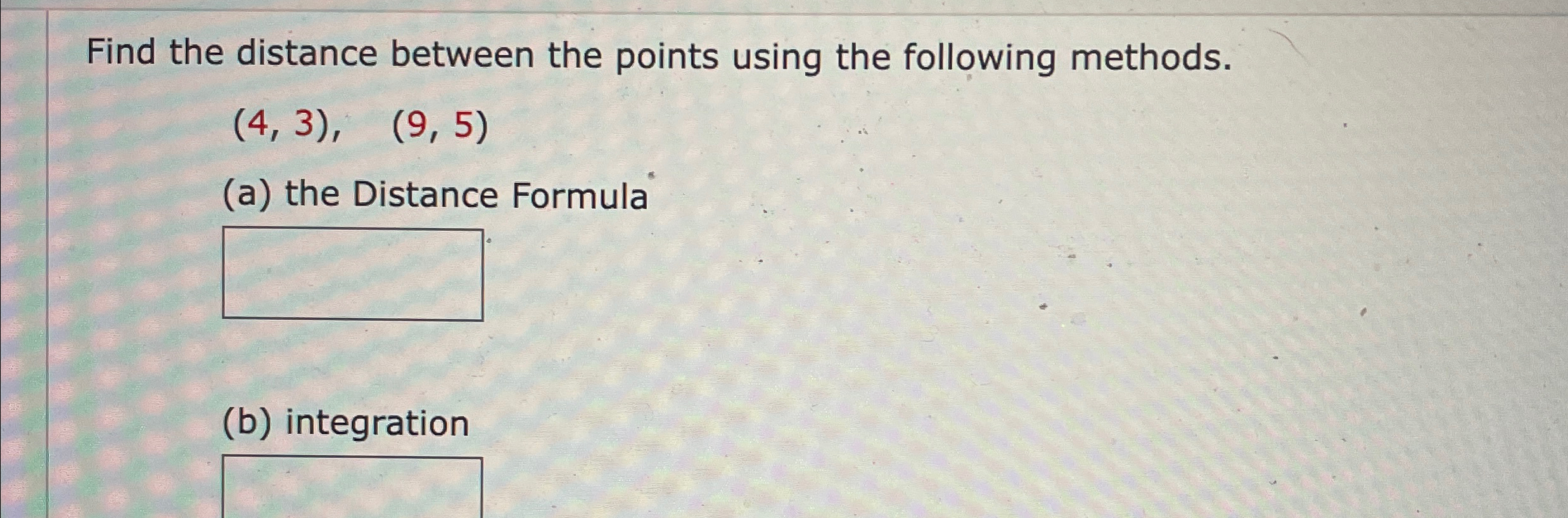 Solved Find the distance between the points using the | Chegg.com