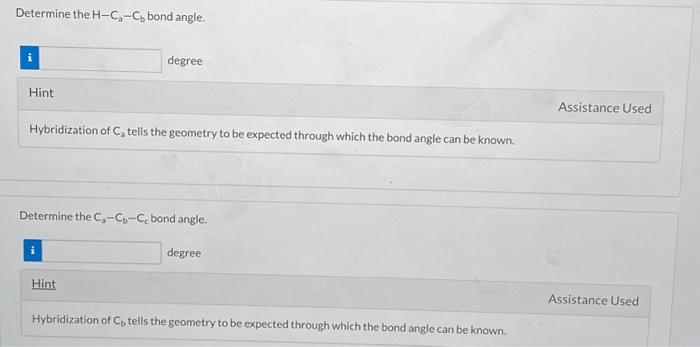 Solved Determine the H−Ca−Cb bond angle. degree Hint | Chegg.com