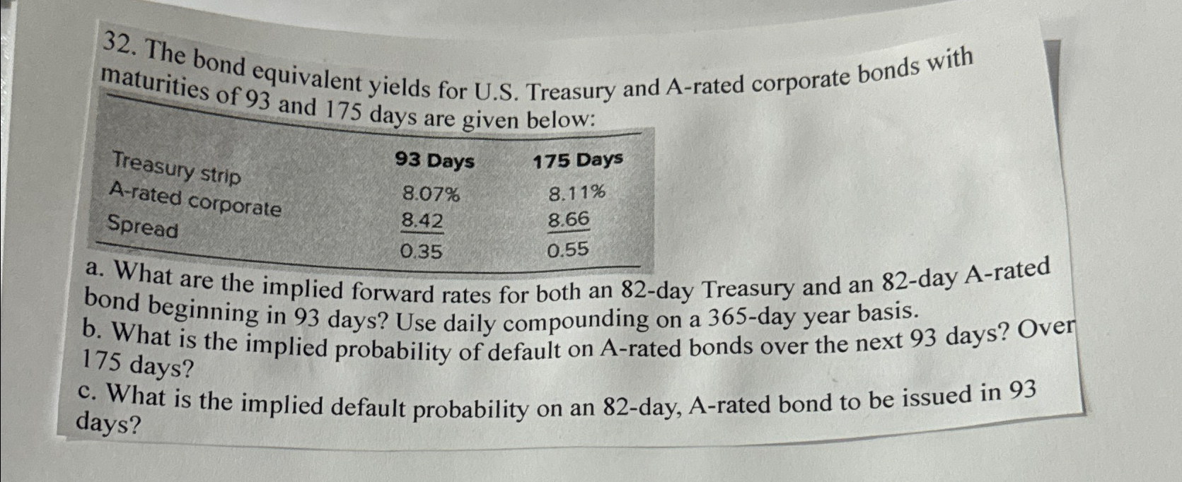 Solved The bond equivalent yields for U.S. ﻿Treasury and | Chegg.com