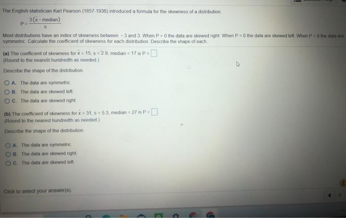 Solved PE The English statistician Karl Pearson (1857-1936) | Chegg.com