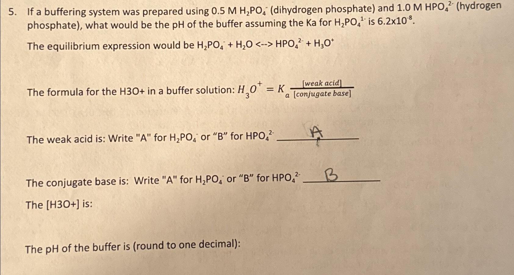 Solved If a buffering system was prepared using | Chegg.com