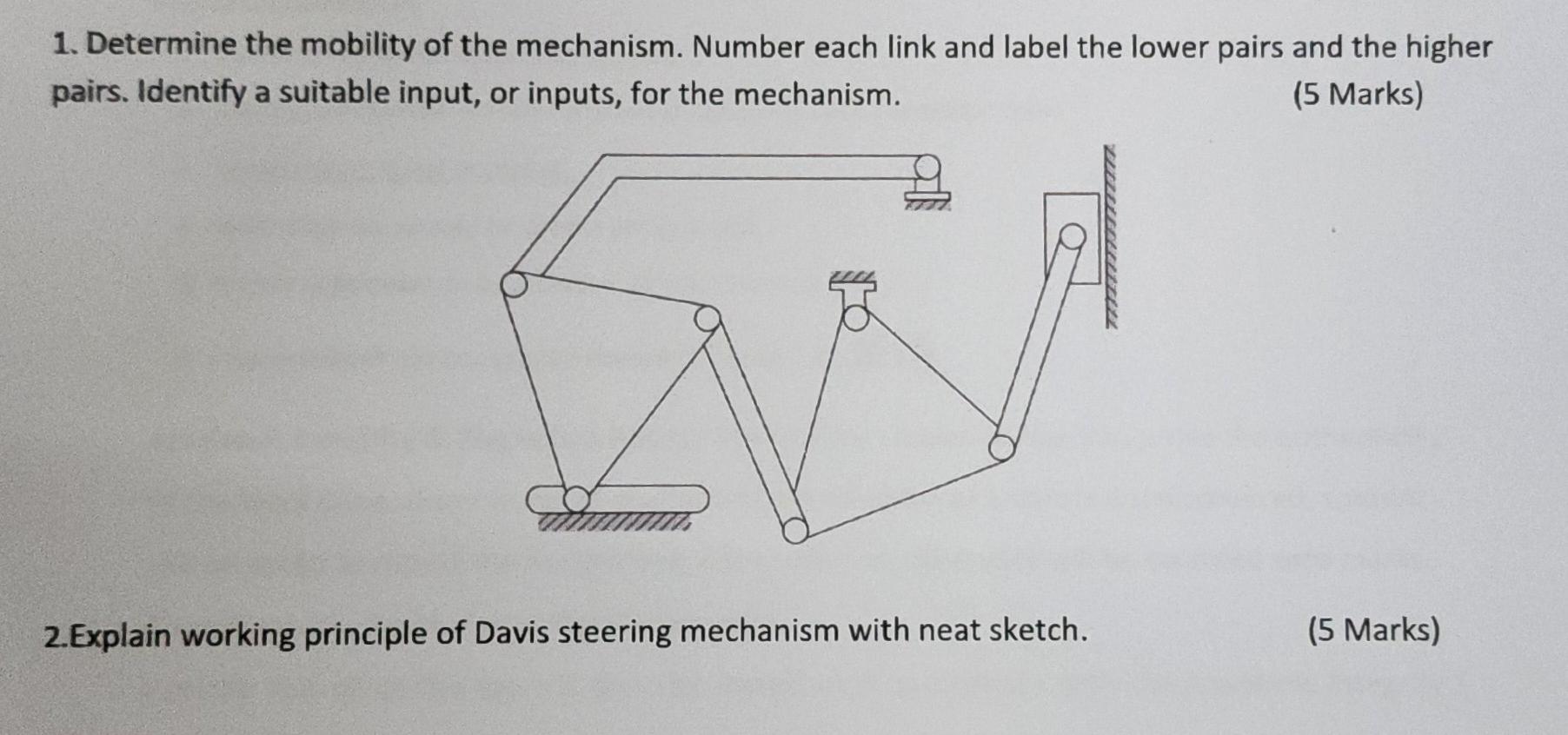 Solved 1. Determine the mobility of the mechanism. Number | Chegg.com Solved 1. Determine the mobility of the mechanism. Number | Chegg.com