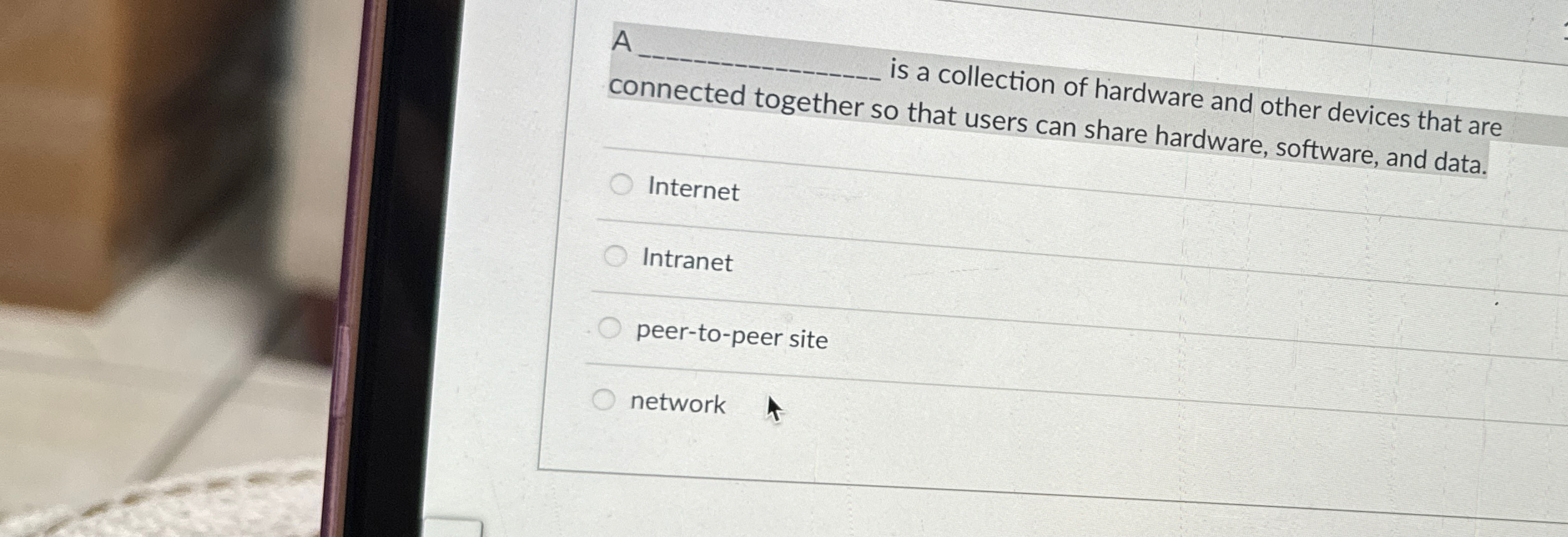 Solved A is a collection of hardware and other devices that | Chegg.com