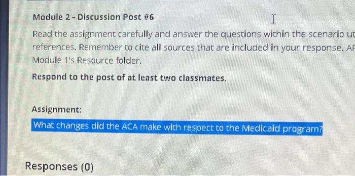 Solved Module 2- Discussion Post #6 I Read the assignment | Chegg.com