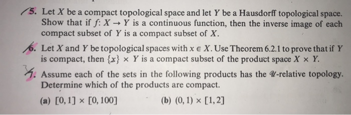 Solved 75. Let X be a compact topological space and let y be | Chegg.com