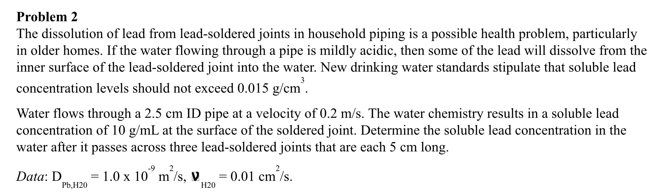 Solved Problem 2The dissolution of lead from lead-soldered | Chegg.com