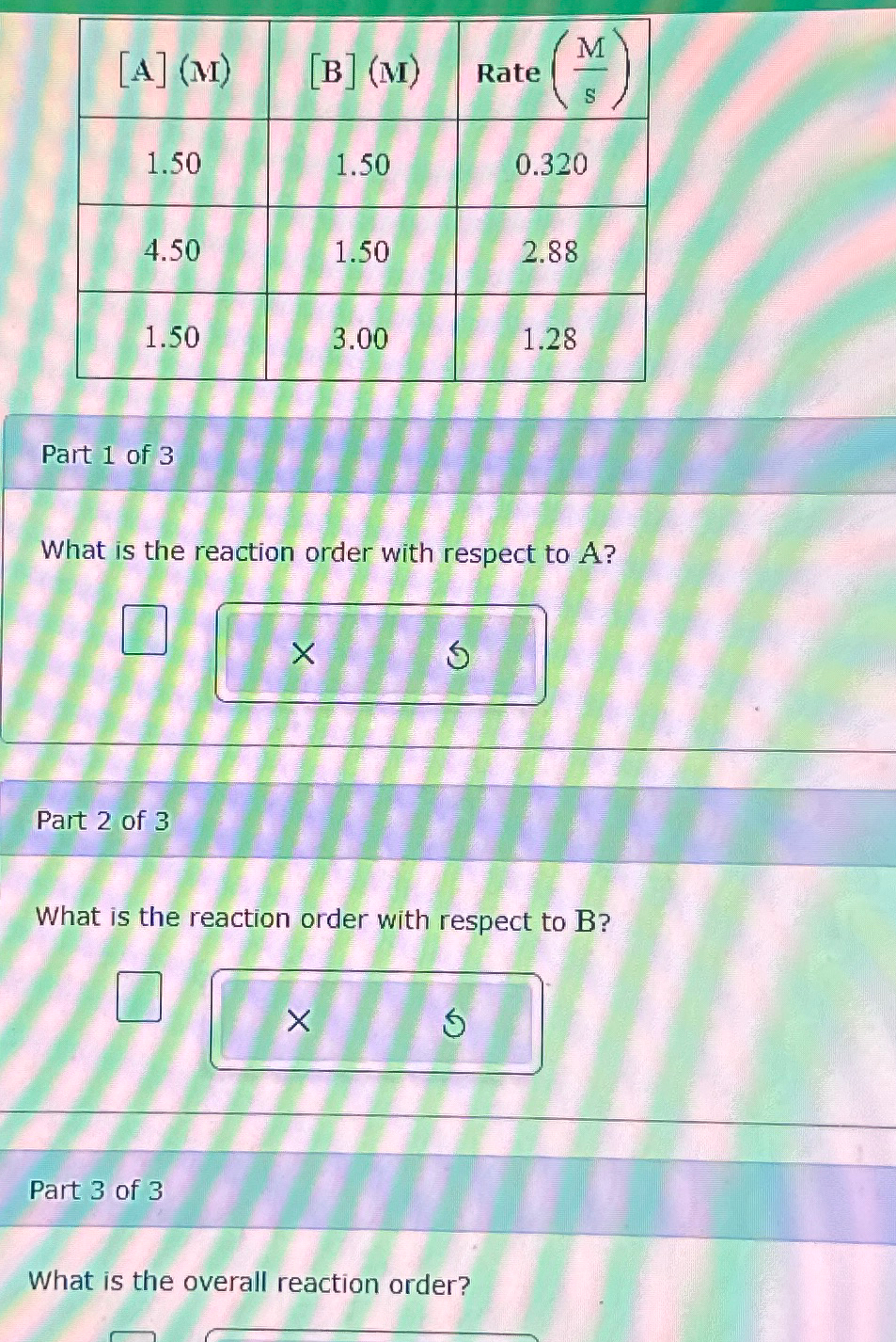 Solved \table[[[A](M),[B](M),Rate (Ms) | Chegg.com